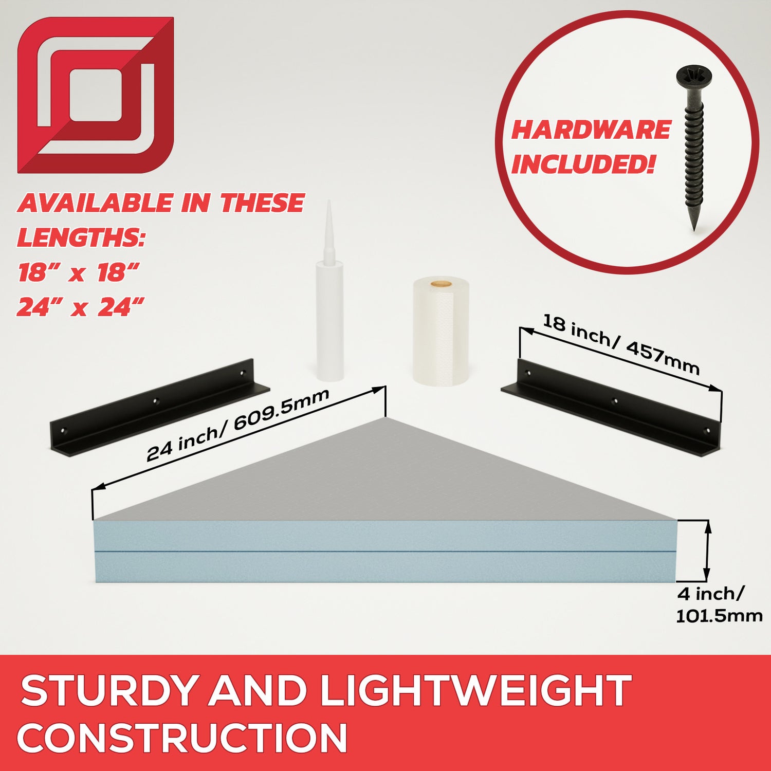 Corner Shower Benches | The Original™ Floating Corner Shower Bench Kit ...
